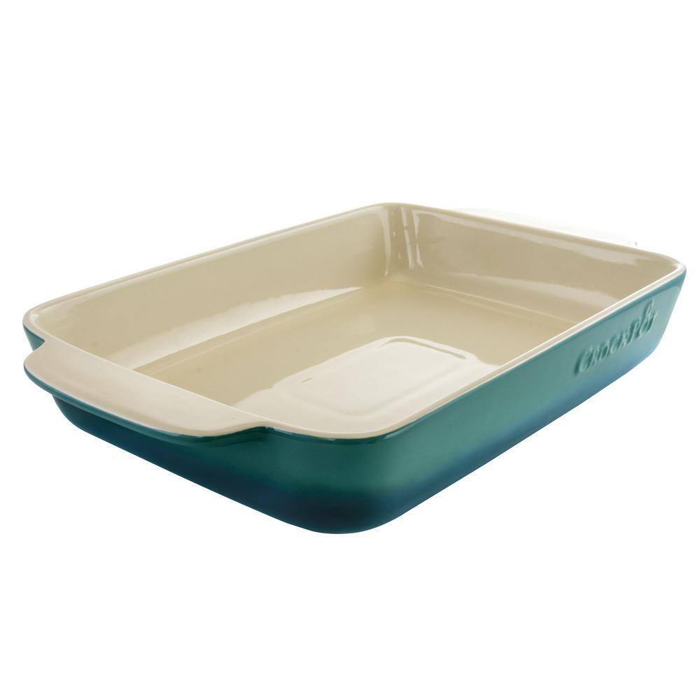 Crock-Pot Artisan 5.6 qt. Gradient Teal Rectangular Stoneware Bake Pan ...