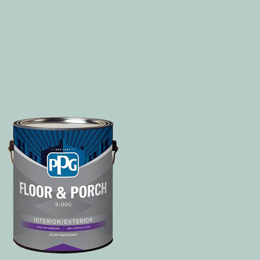 PPG 1 gal. PPG1143-3 Sea Sprite Satin Interior/Exterior Floor and Porch ...