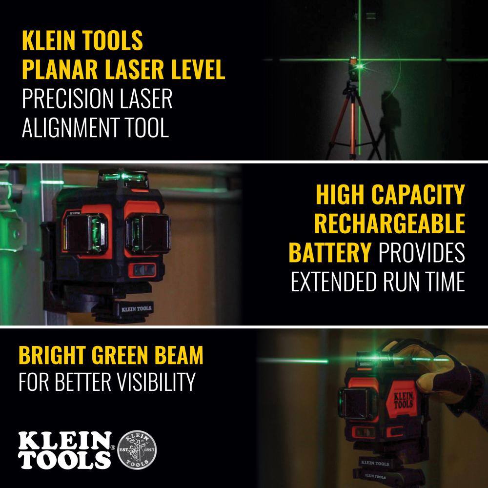 Klein Tools Rechargeable Self Leveling Green Planar Laser Level with ...