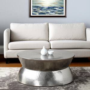 SAFAVIEH Patience 39 in. Copper Round Metal Top Coffee Table FOX3240A ...