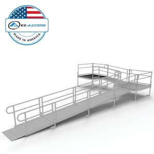 EZ-ACCESS PATHWAY 22 ft. U-Shaped Aluminum Wheelchair Ramp Kit with ...