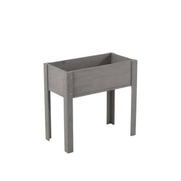 Gray 31 in. x 31 in. x 16 in. Wood Raised Garden Bed with Legs ...