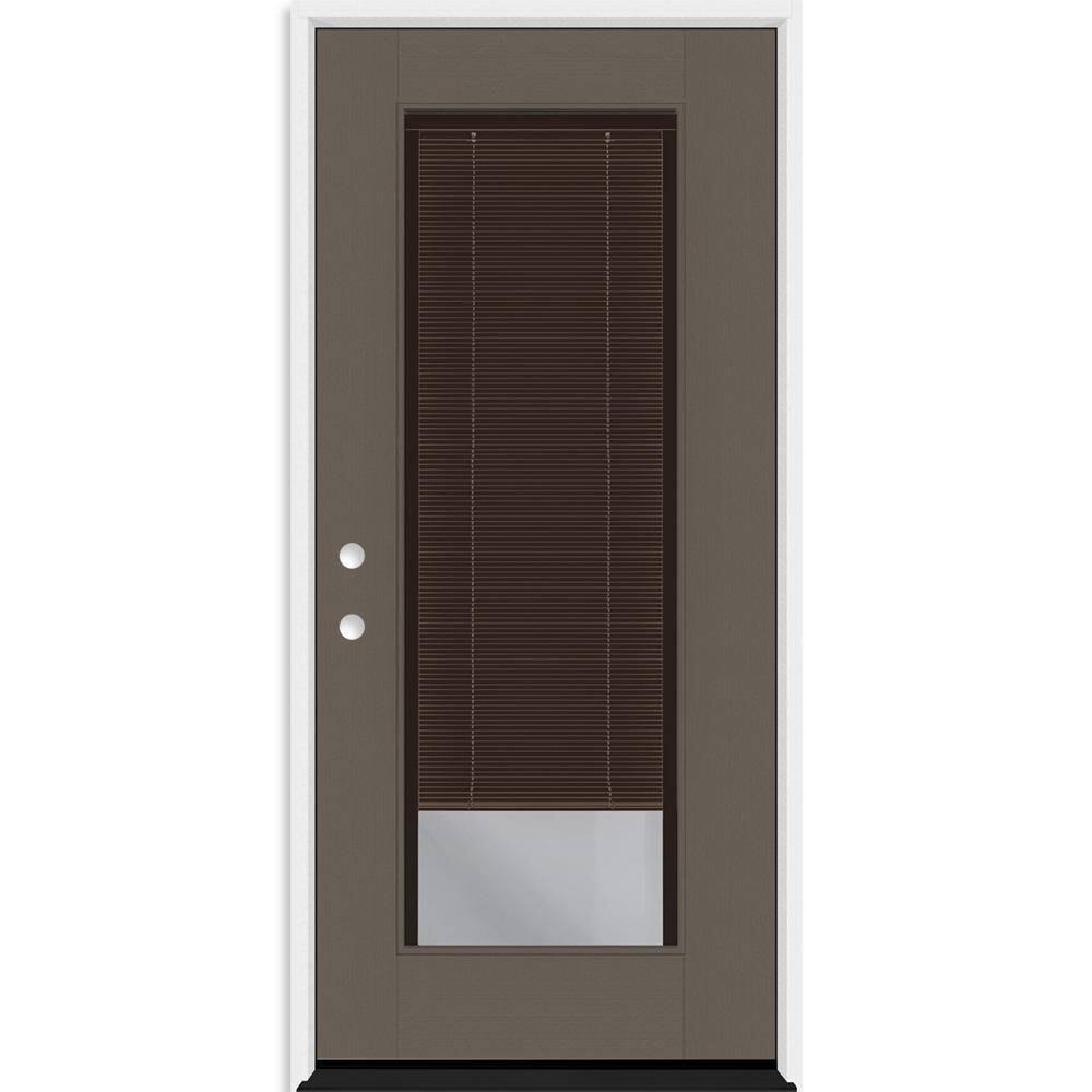 Steves & Sons Legacy 28 in. x 77 in. Full Lite Clear Glass Mocha ...