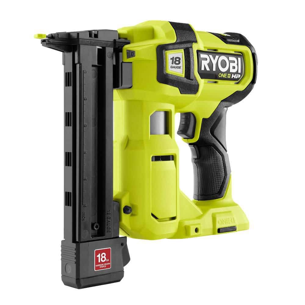 RYOBI ONE+ HP 18V Brushless Cordless 18-Gauge Narrow Crown Stapler ...