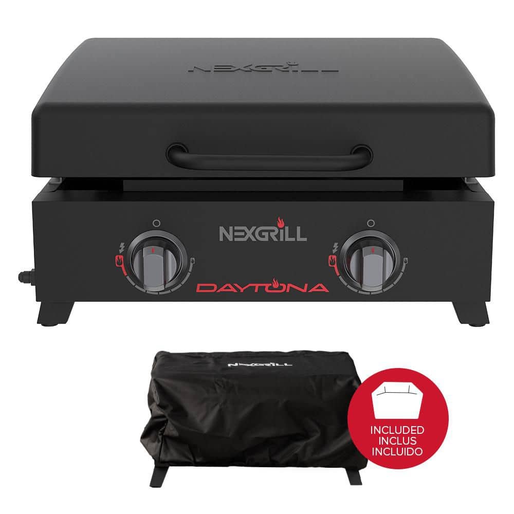 Nexgrill Daytona 2-Burner Flat Top Griddle Portable Propane Gas Grill ...