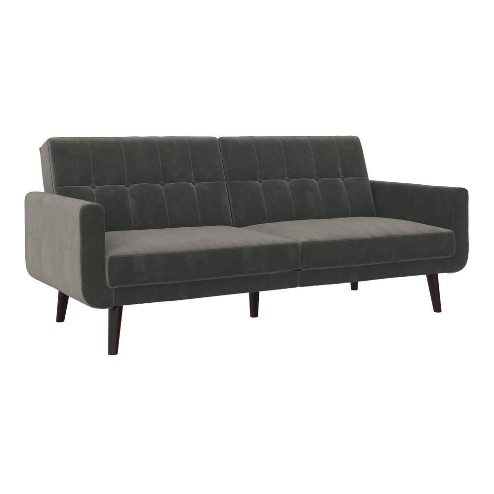 DHP Fay Gray Velvet Modern Futon DE03268 - The Home Depot