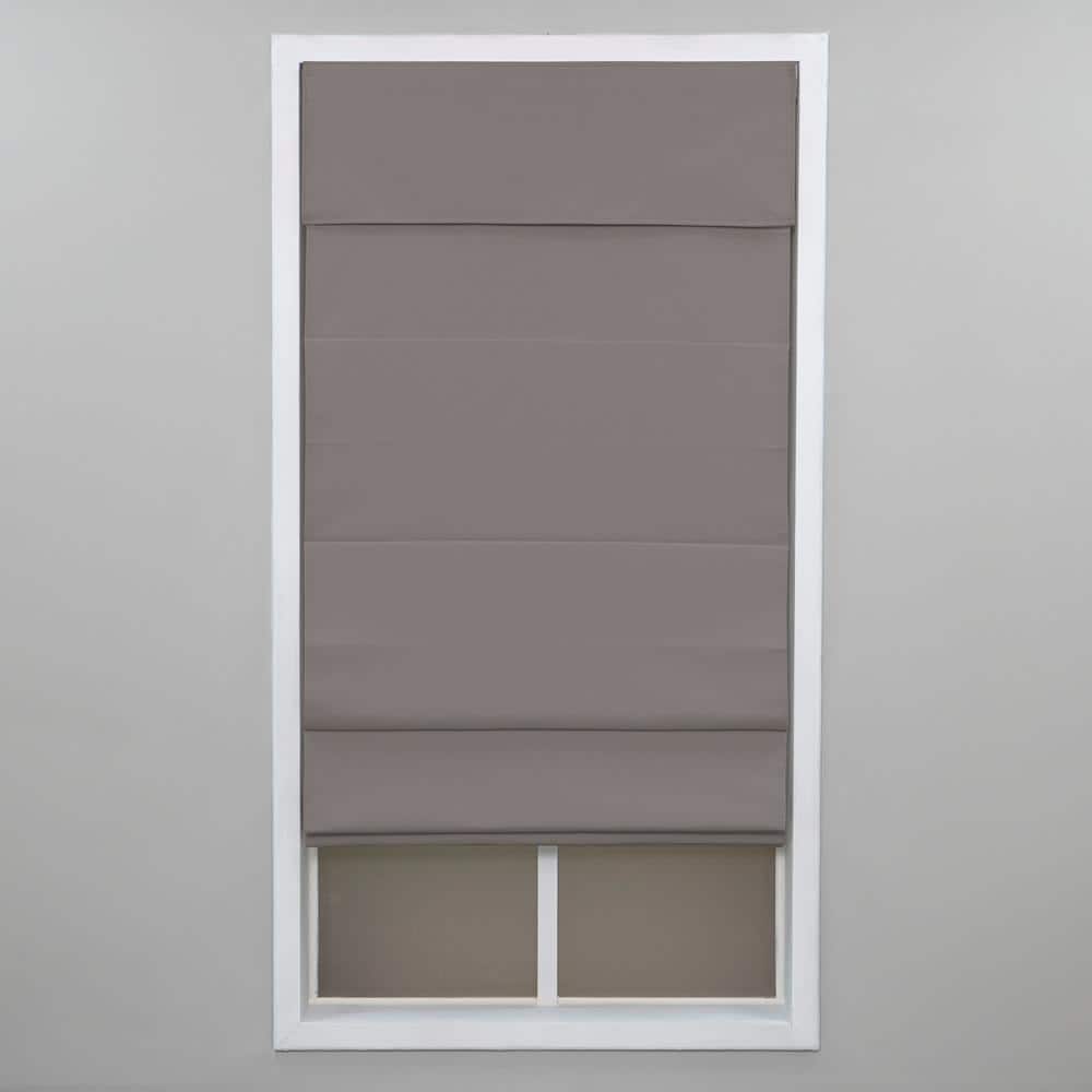 Perfect Lift Window Treatment Gray Cordless Room Darkening Poly/Cotton ...