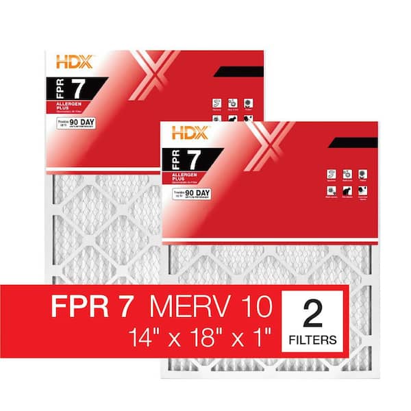 HDX 14 in. x 18 in. x 1 in. Allergen Plus Pleated Air Filter FPR 7 ...