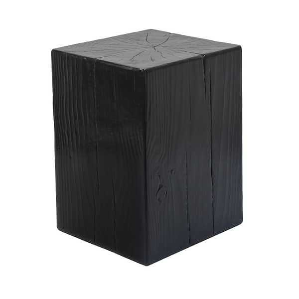 Wood-Look Square-Column MGO End Table, 18 in. H-Rustic Distressed ...