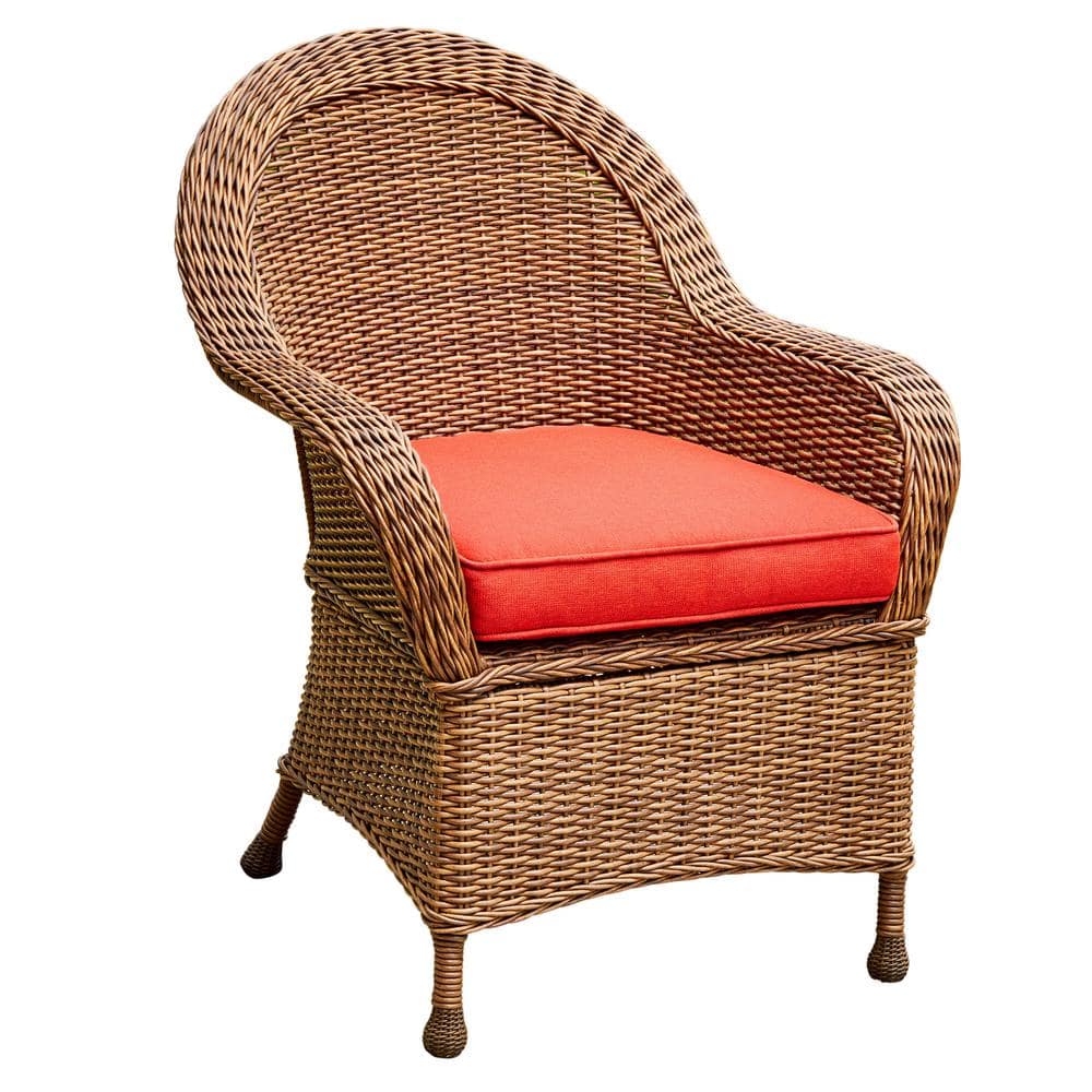 Royal Garden Hacienda Heights Wicker Outdoor Dining Chair with Red ...