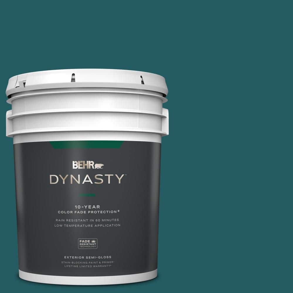 BEHR DYNASTY 5 gal. #S450-7 Tsunami Semi-Gloss Exterior Stain-Blocking ...