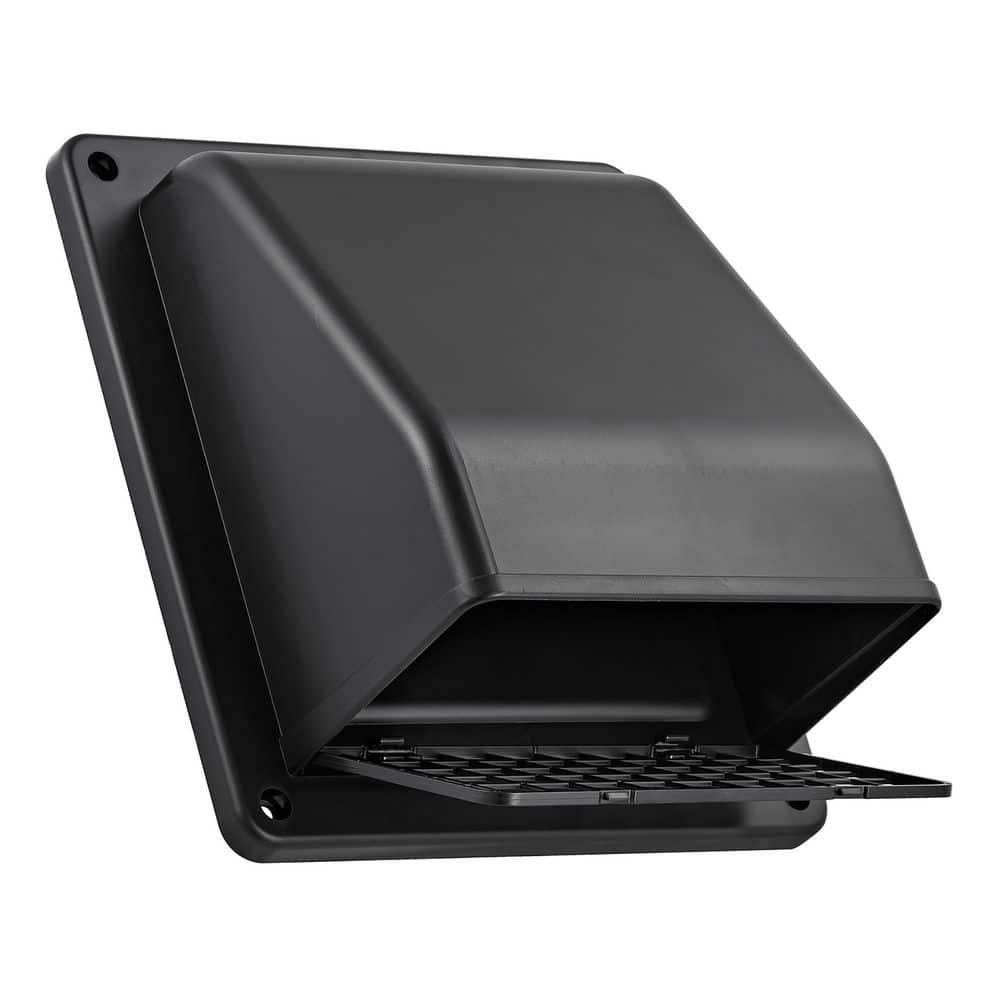 Lambro Black 6 in. Plastic Wall Exhaust or Air Intake Vent with Hinged ...