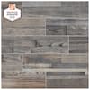 Lifeproof Pewter Wood 6 in. x 24 in. Glazed Porcelain Floor and Wall ...