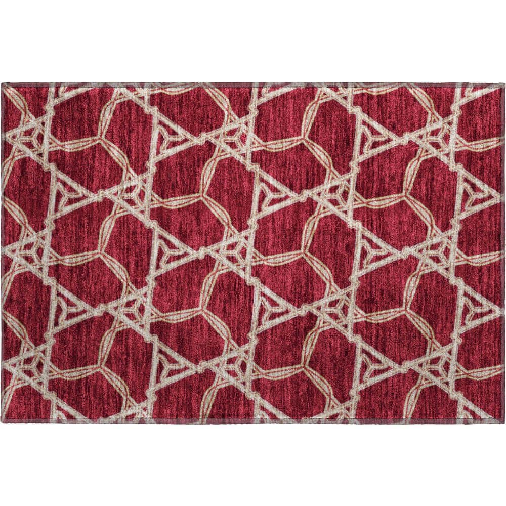 Addison Rugs Mayfield Premium Machine Washable Abstract AMF959 Burgundy ...
