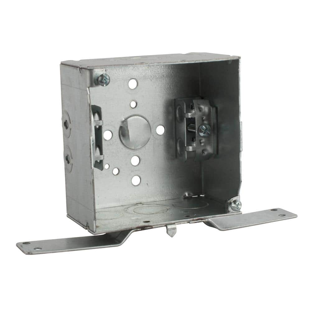 Steel City 4 in. Steel Square Outlet Box with CV Bracket 52171CVX-25R ...