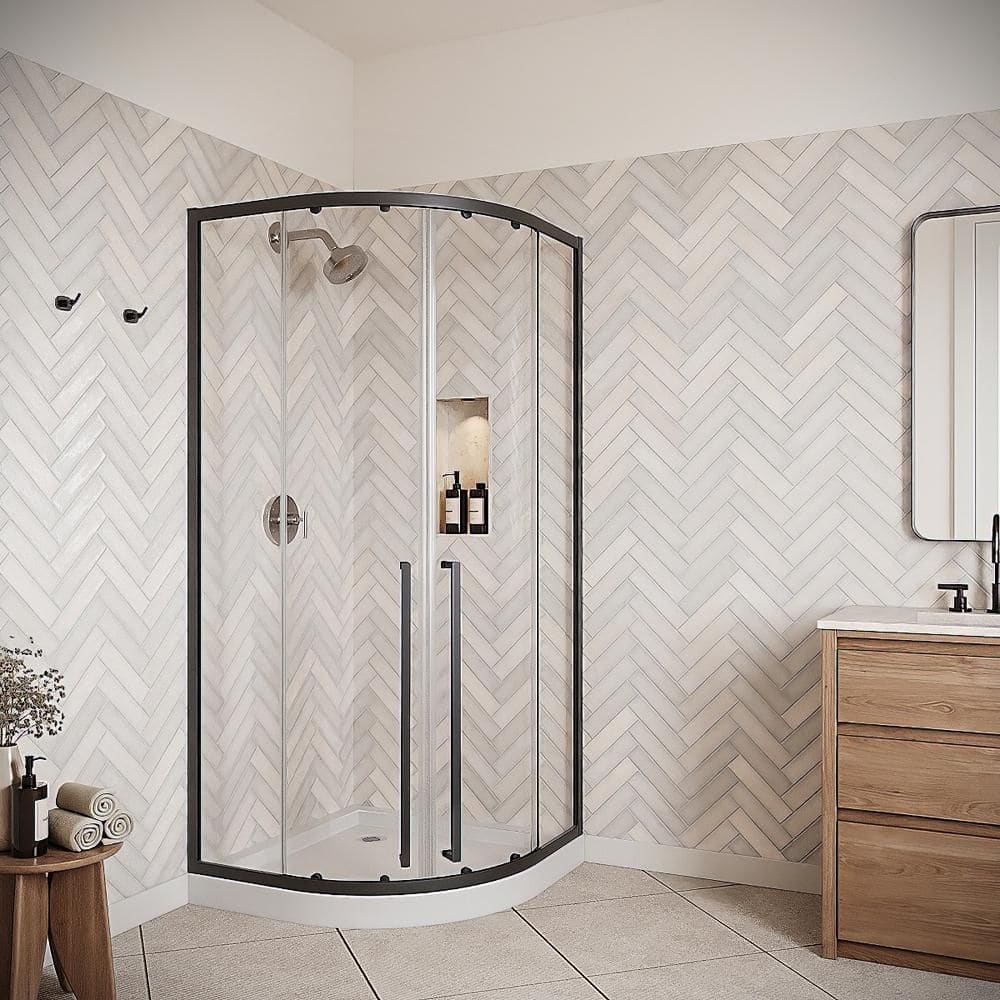 Streamline Cormor 36'' x 74" Framed Sliding Corner Shower Door ...