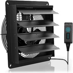 Angel Sar Black 10 in. Warehouse Shutter Exhaust Fan, 647 CFM Low Noise ...