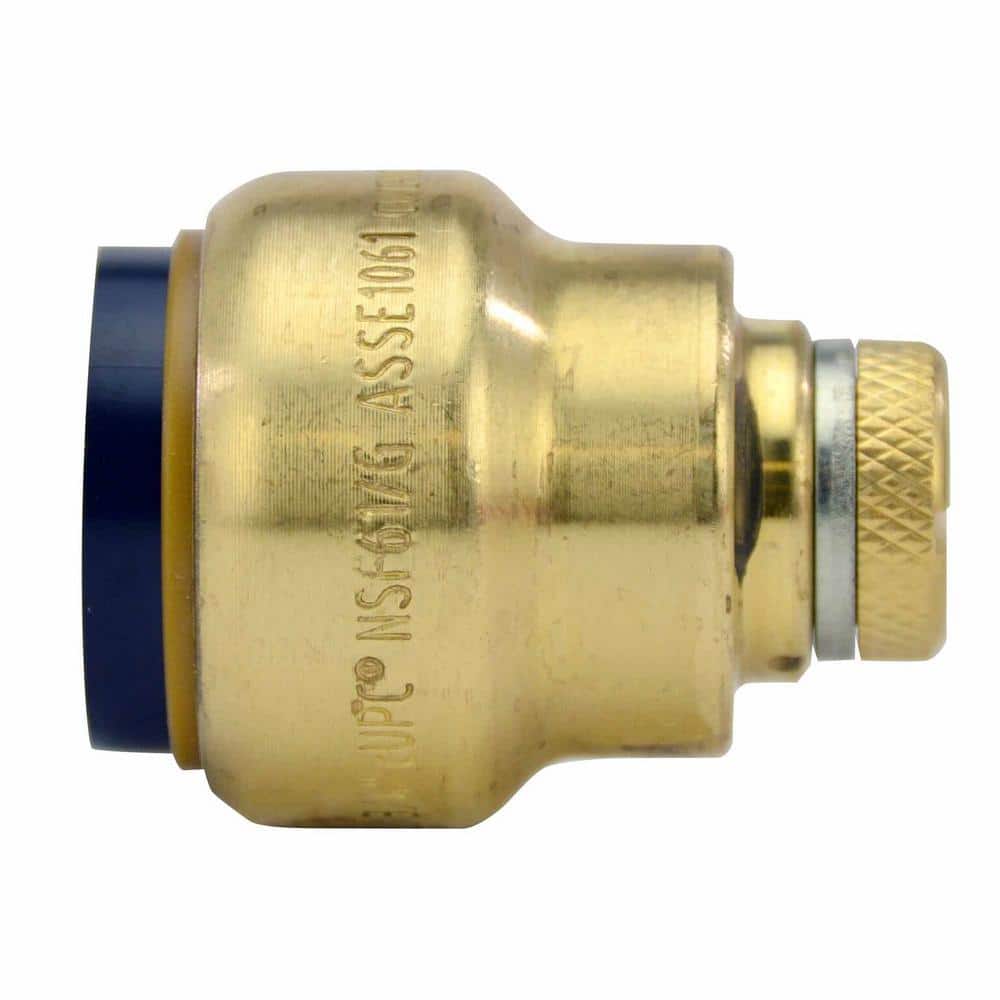 Tectite 3/4 in. Brass Push-To-Connect Cap with Drain FSBCAP34WD - The ...