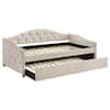 Coaster Sadie Taupe Upholstered Twin Daybed with Trundle 300639 - The ...