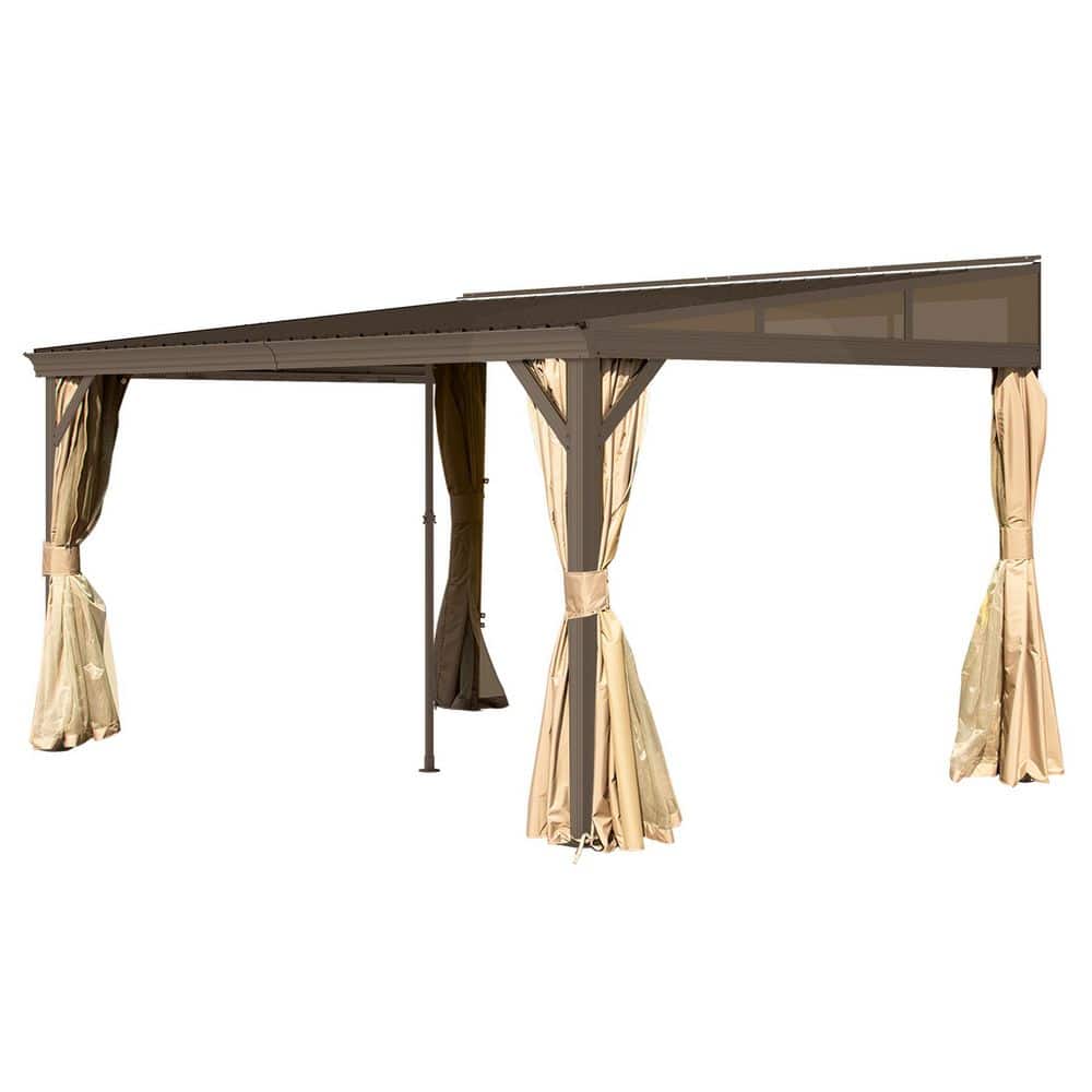 domi outdoor living 10 ft. x 14 ft. Lean-To Galvanized Steel Hardtop ...