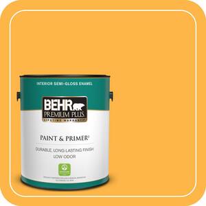 BEHR ULTRA 1 qt. #300B-6 Glorious Gold Satin Enamel Exterior Paint ...
