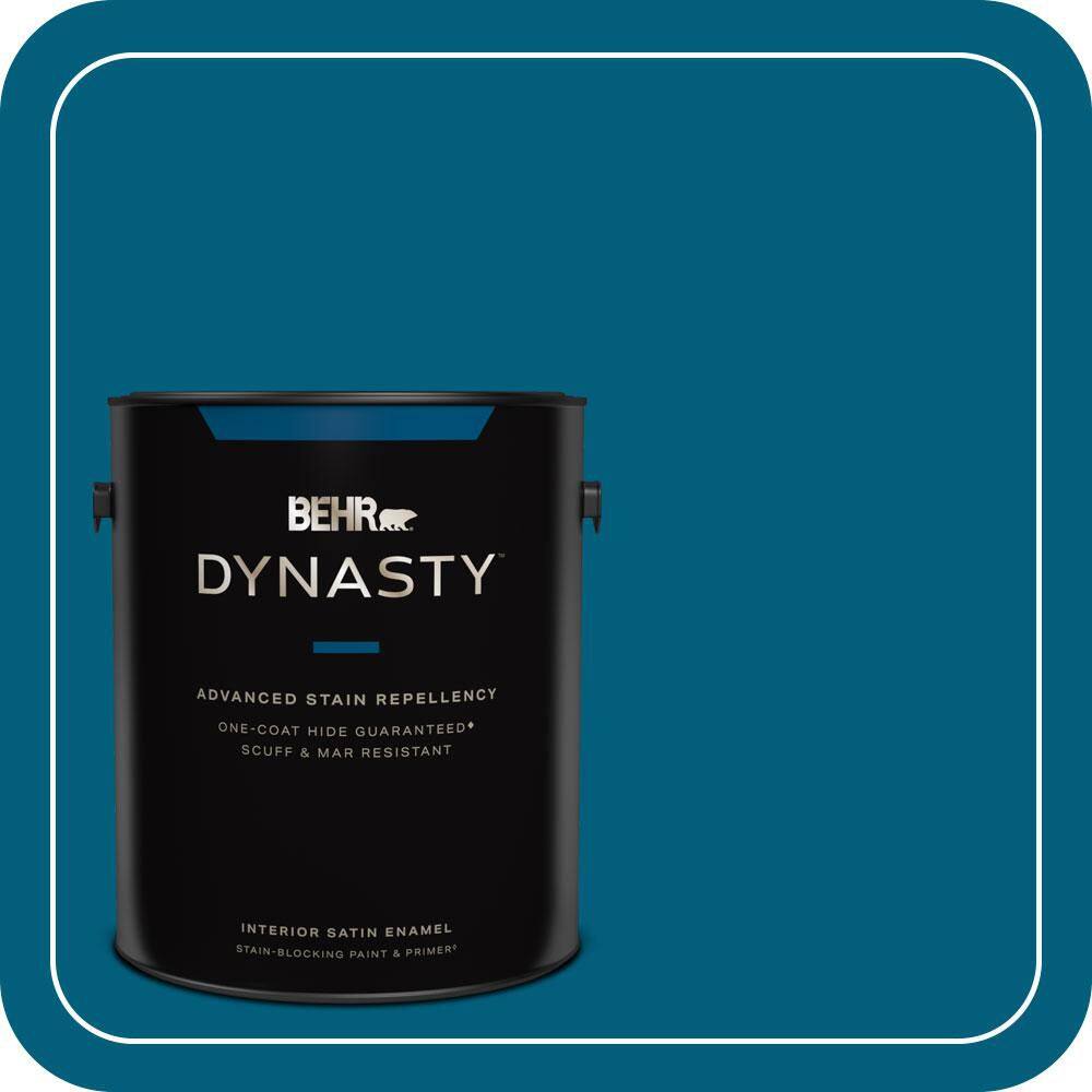 BEHR DYNASTY 1 gal. #MQ5-62 Blue Edge One-Coat Hide Satin Enamel ...