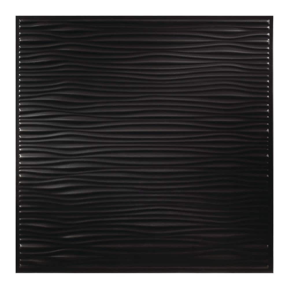 GENESIS 2 ft. x 2 ft. Drifts Lay In Vinyl Black Ceiling Tile (Case of ...