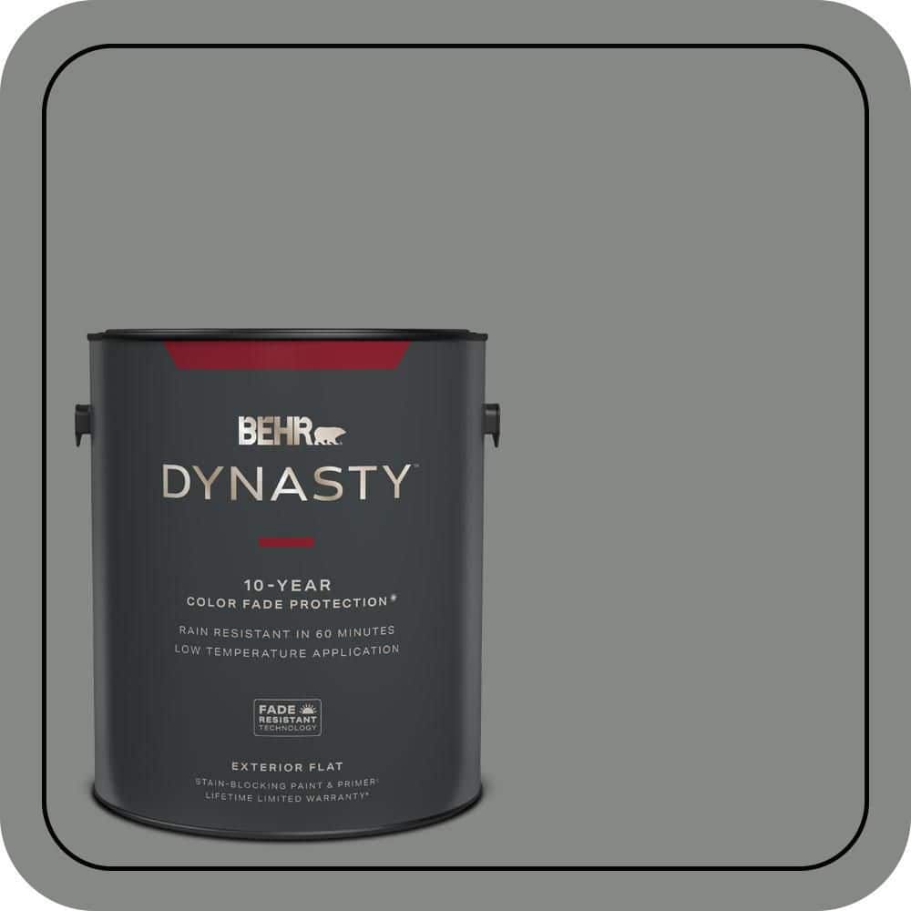 BEHR DYNASTY 1 gal. #PPU25-17 Euro Gray Flat Exterior Stain-Blocking ...