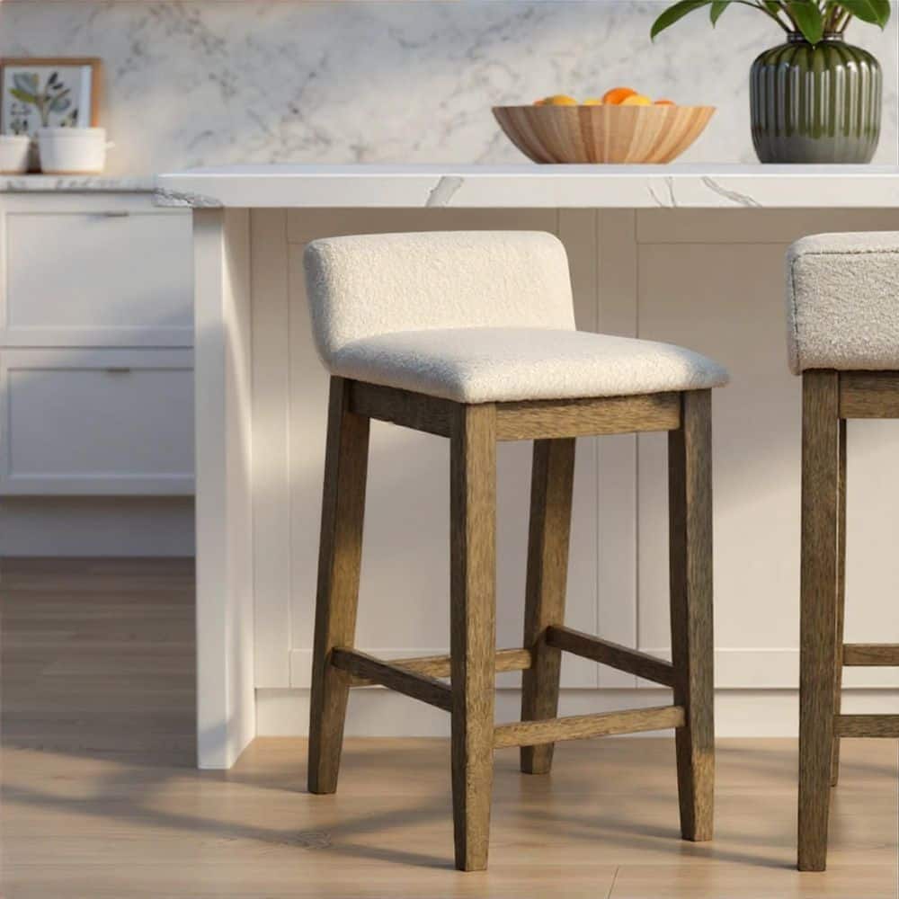 Armen Living Annikah 31.5 in. H Counter Height White / Putty Brown Low ...