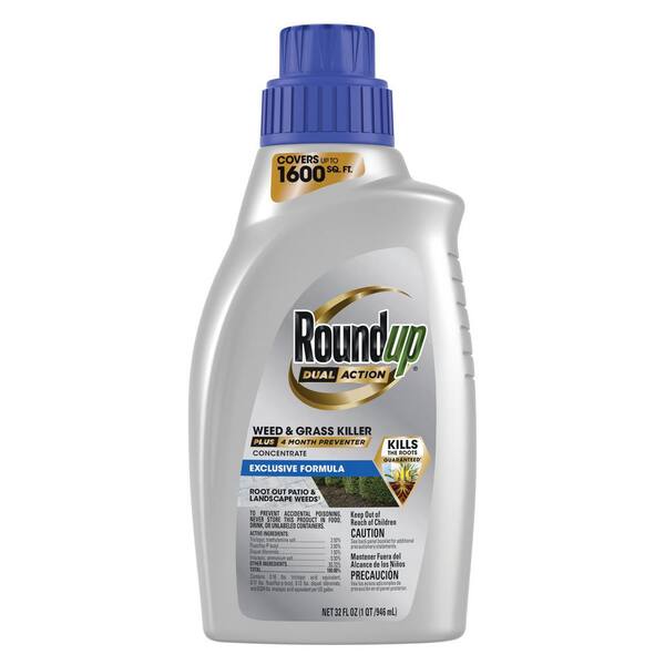 Roundup 32 Fl Oz Dual Action Weed And Grass Killer Plus 4 Month