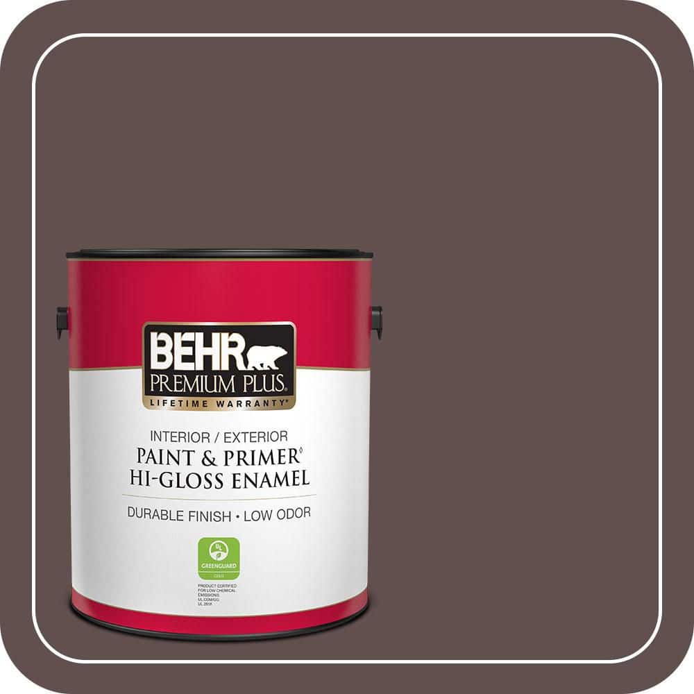 BEHR PREMIUM PLUS 1 gal. #720B-7 Spanish Raisin Hi-Gloss Enamel ...