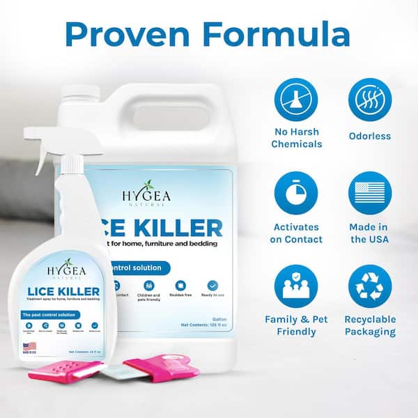 Hygea Natural Lice Spray for Furniture and Bedding Kit Odorless Non ...