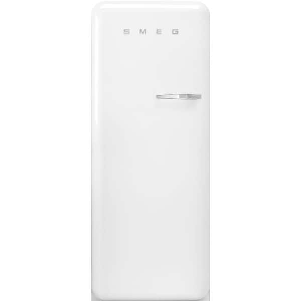 smeg FAB28 Retro 60cm Refrigerator w/ Freezer Compartment. White. Left ...
