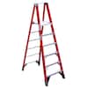 Werner 8 ft. Fiberglass Platform Step Ladder (14 ft. Reach Height) with ...