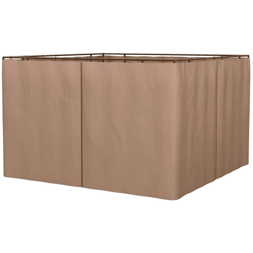 Otryad 10 ft. x 10 ft. Brown Universal Gazebo Sidewall, Gazebo Kit with ...