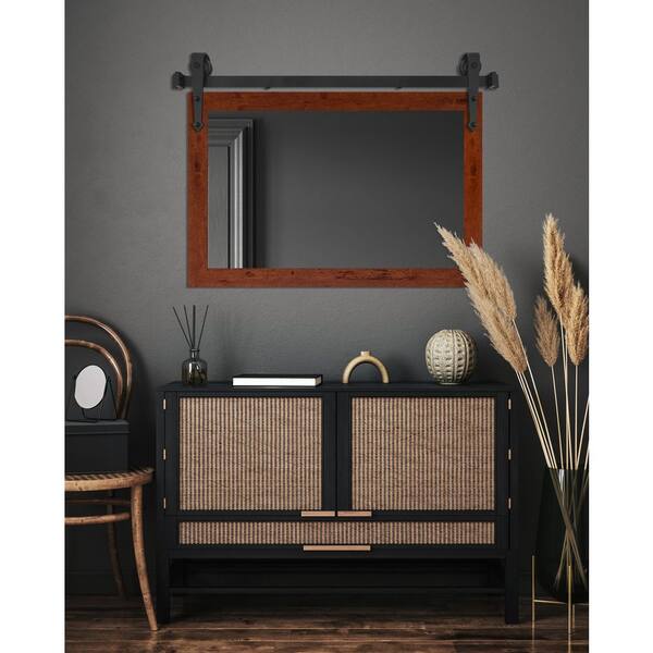 Rayne Mirrors (48 in. W x 33 in. H) Dark Brown Modern Rustic Mirror ...
