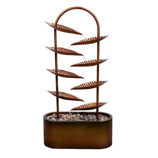 HI-LINE GIFT LTD Rustic Metal Leaf Cascade Fountain - Outdoor 79533-C ...