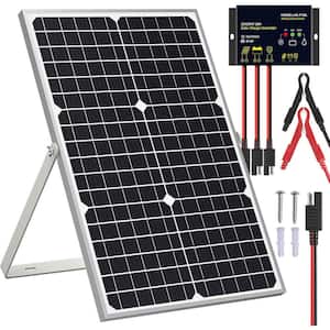 Lukyamzn 30-Watt Monocrystalline Solar Panel Kit with Waterproof Charge ...