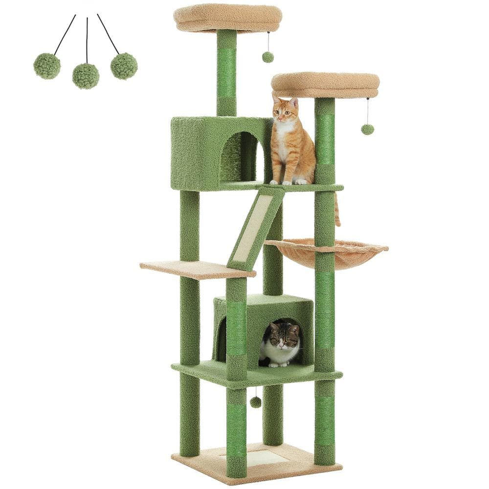Foobrues 70.9 in. H Large Cat Tree for Indoor Cats, Multi-Level Cat ...