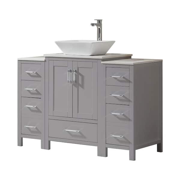 Maincraft 48 in. W x 22 in. D x 38.7 in. H Bath Vanity in Gray with ...