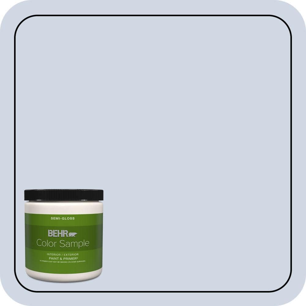 BEHR PREMIUM PLUS 8 oz. #600E-2 Harbor Mist Semi-Gloss Interior ...