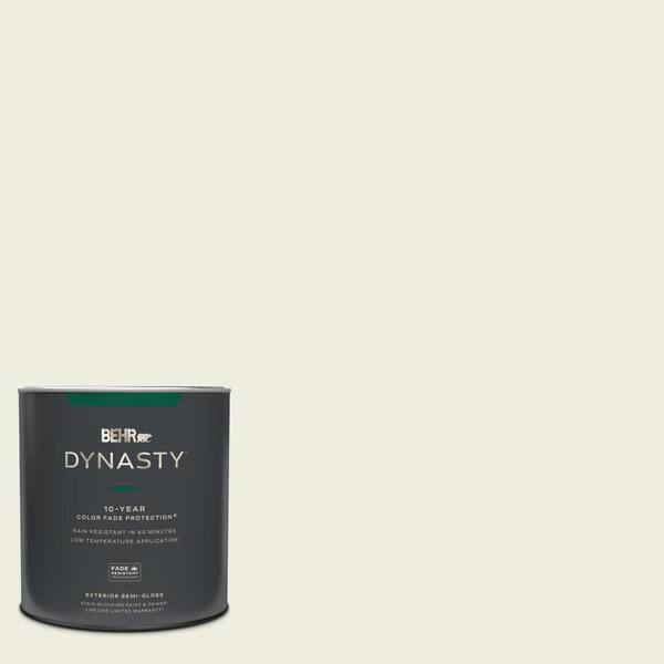 BEHR DYNASTY 1 qt. #GR-W09 Snowfall White Semi-Gloss Exterior Stain ...