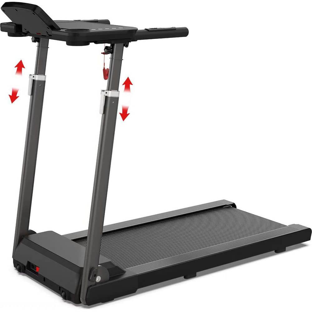 Tidoin 2.5 HP Black Metal Foldable Electric Treadmill with Safety Key ...