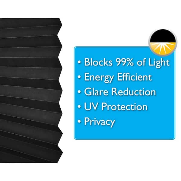 Redi Shade No Tools Original Blackout Pleated Paper Shade Black, 48 in ...