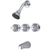 Central Brass 3-Handle 1-Spray Volume Control Tub and Shower Faucet in ...