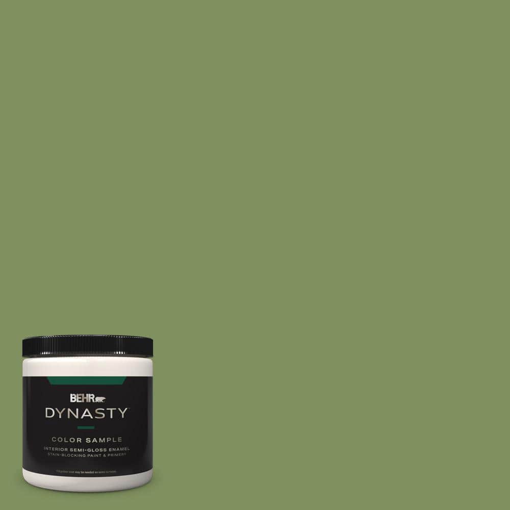 BEHR DYNASTY 8 oz. #PPU10-03 Green Energy Semi-Gloss Enamel Stain ...