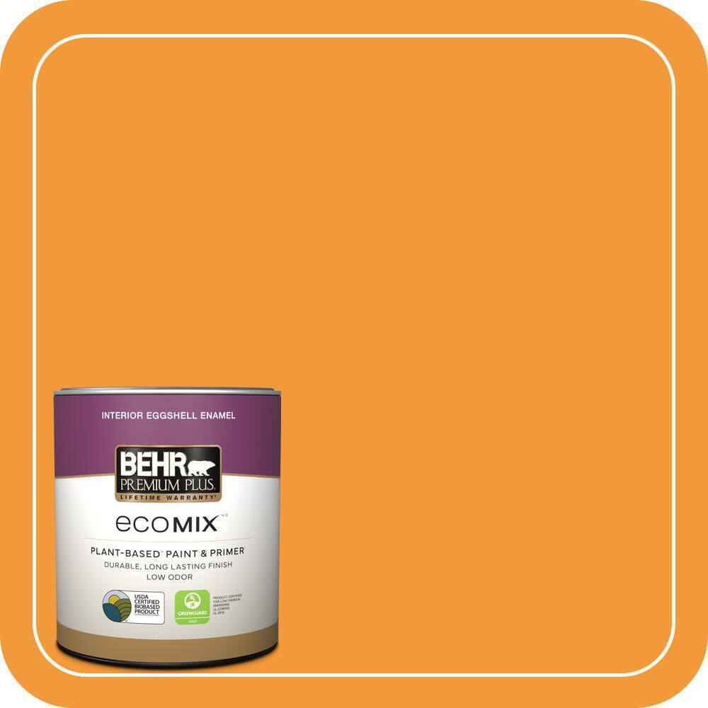 BEHR PREMIUM PLUS 1 qt. #280B-6 Amber Glow Eggshell Enamel EcoMix Plant ...