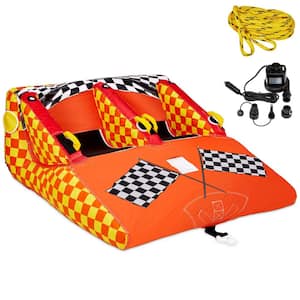 SUNNY & FUN Towable Water Tube, 3-Person Inflatable Tube & Tow Rope for ...
