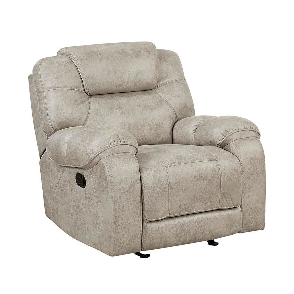 Lazzara Emily Pewter Microfiber Upholstery Manual Glider Recliner ...
