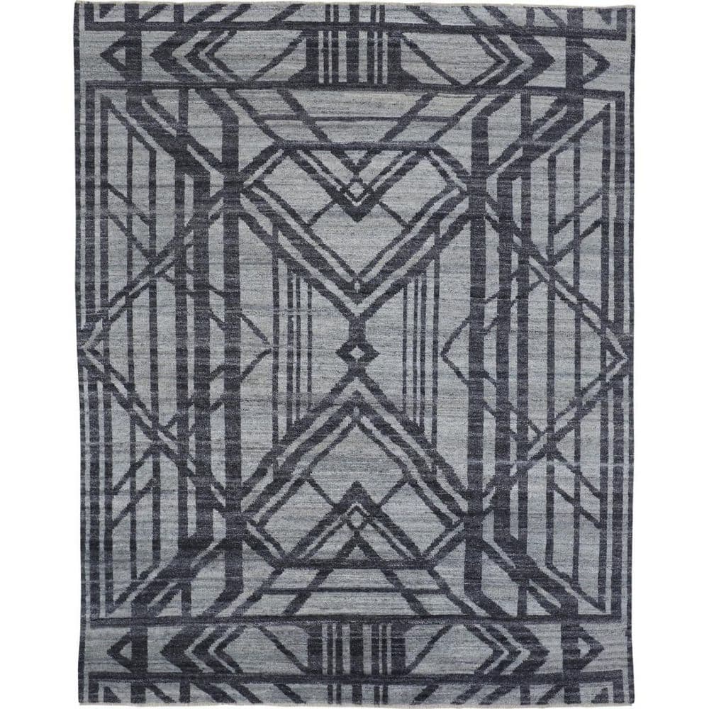 HomeRoots 8 X 10 Gray Geometric Area Rug 2000565942 - The Home Depot